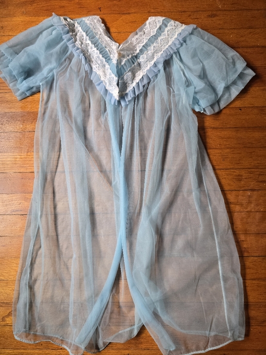 Intimates & Sleepwear | Vintage 5s Peignoir Robe Sheer Baby Doll Robe ...